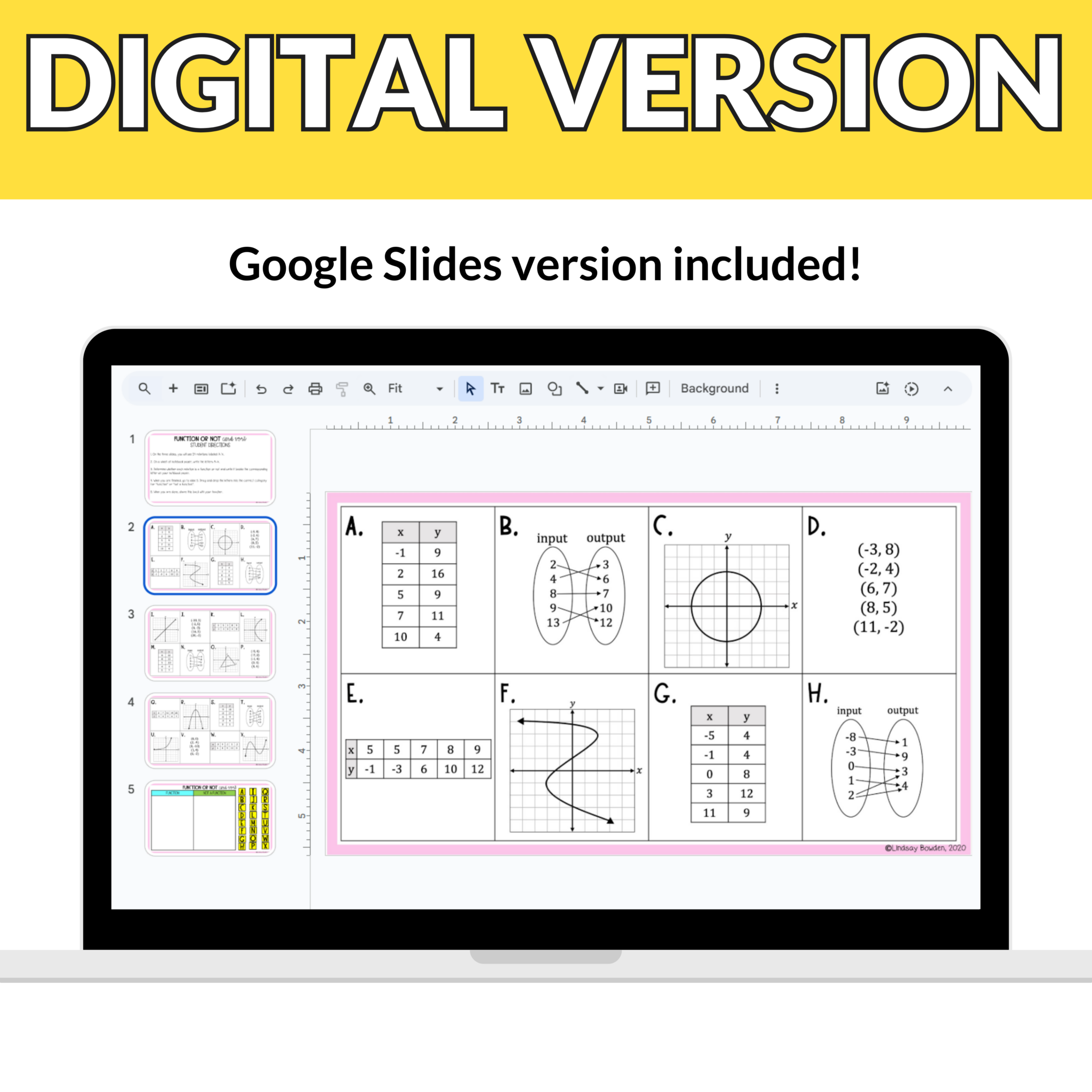Functions or Not Card Sort and Digital Activity - Lindsay Bowden