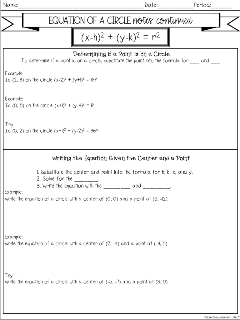 Equations Of Circles Worksheet Third Space Learning Equation Of A