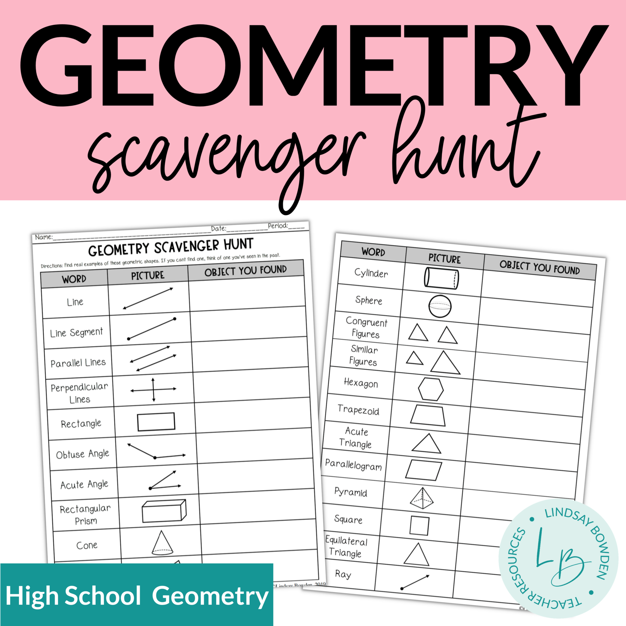 Geometry Scavenger Hunt - Lindsay Bowden
