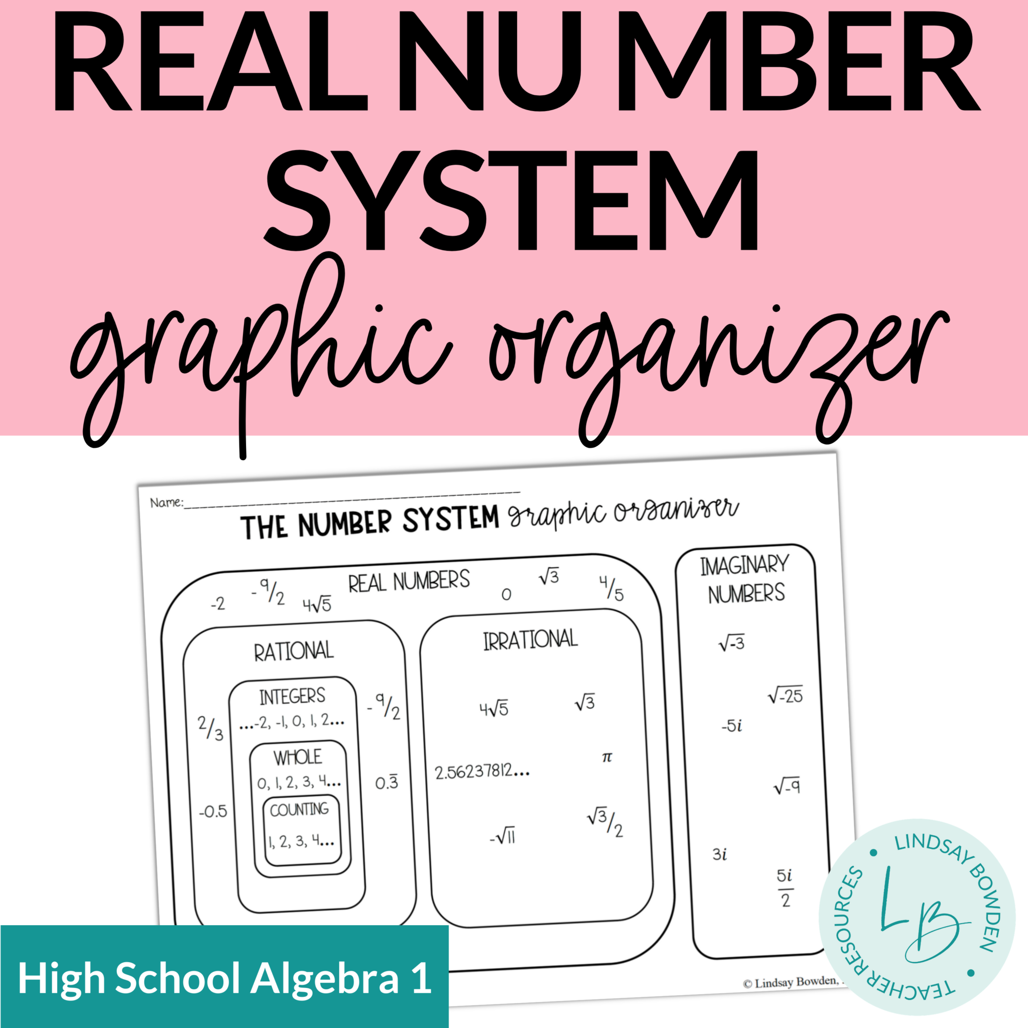 The Real Number System Graphic Organizer - Lindsay Bowden