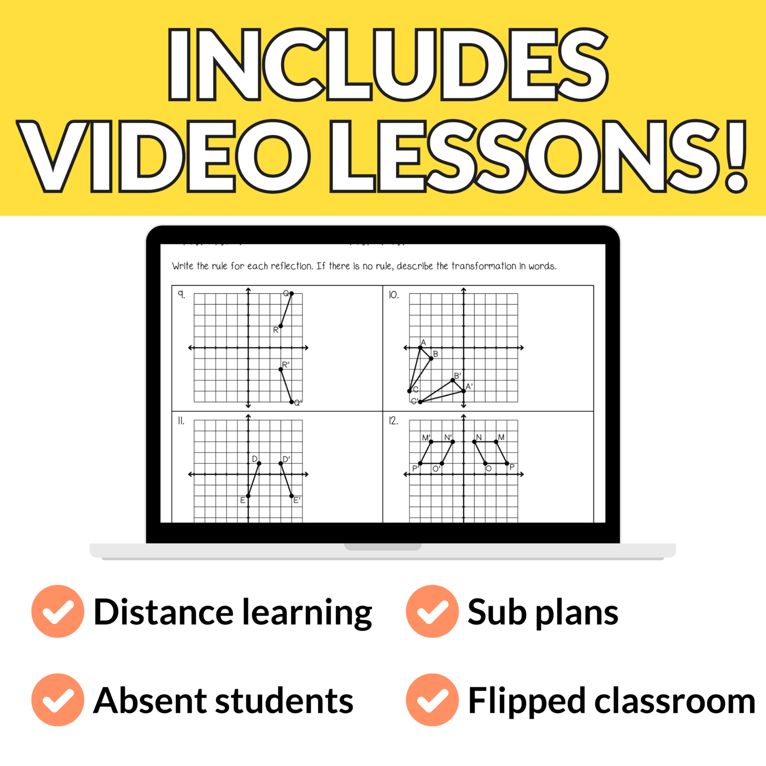 Geometric Transformations Guided Notes and Worksheets for High School ...