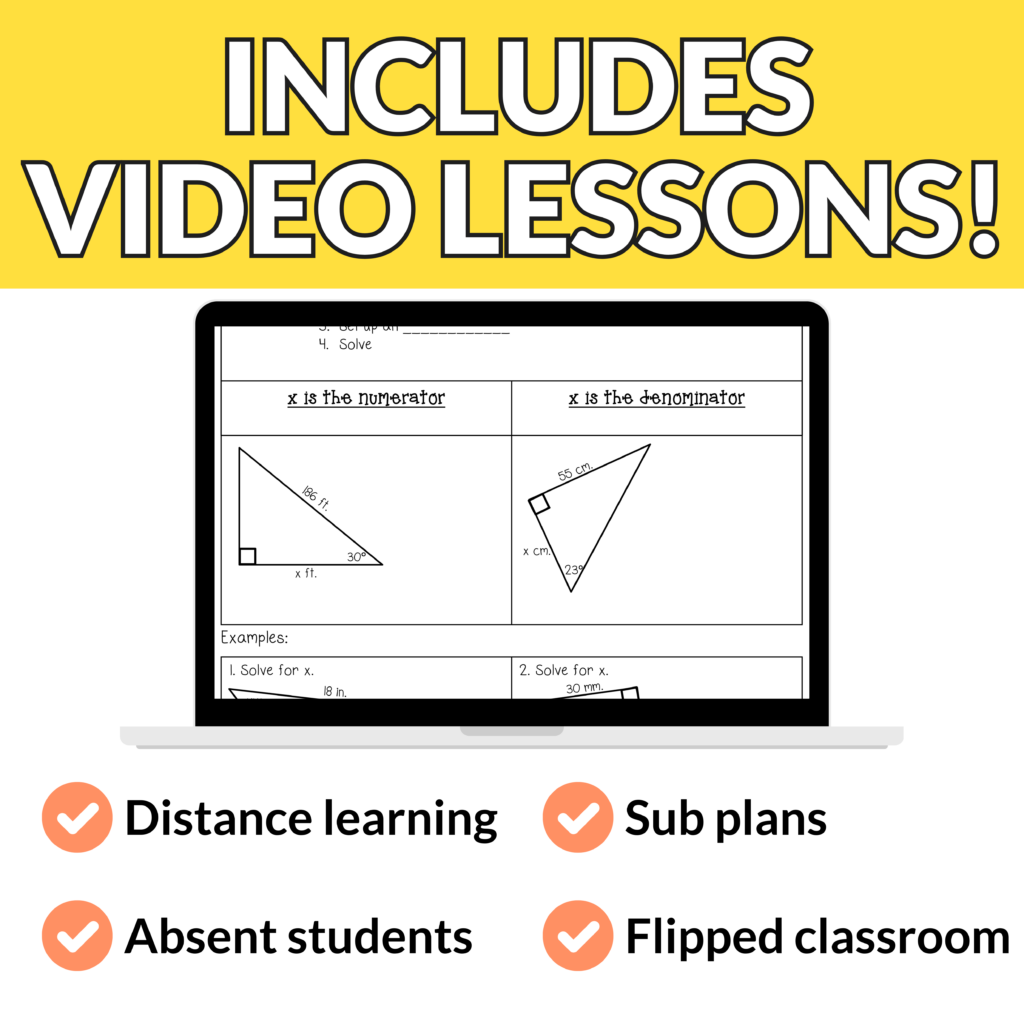 Right Triangle Trigonometry Notes and Worksheets for 9th – 11th Grade ...