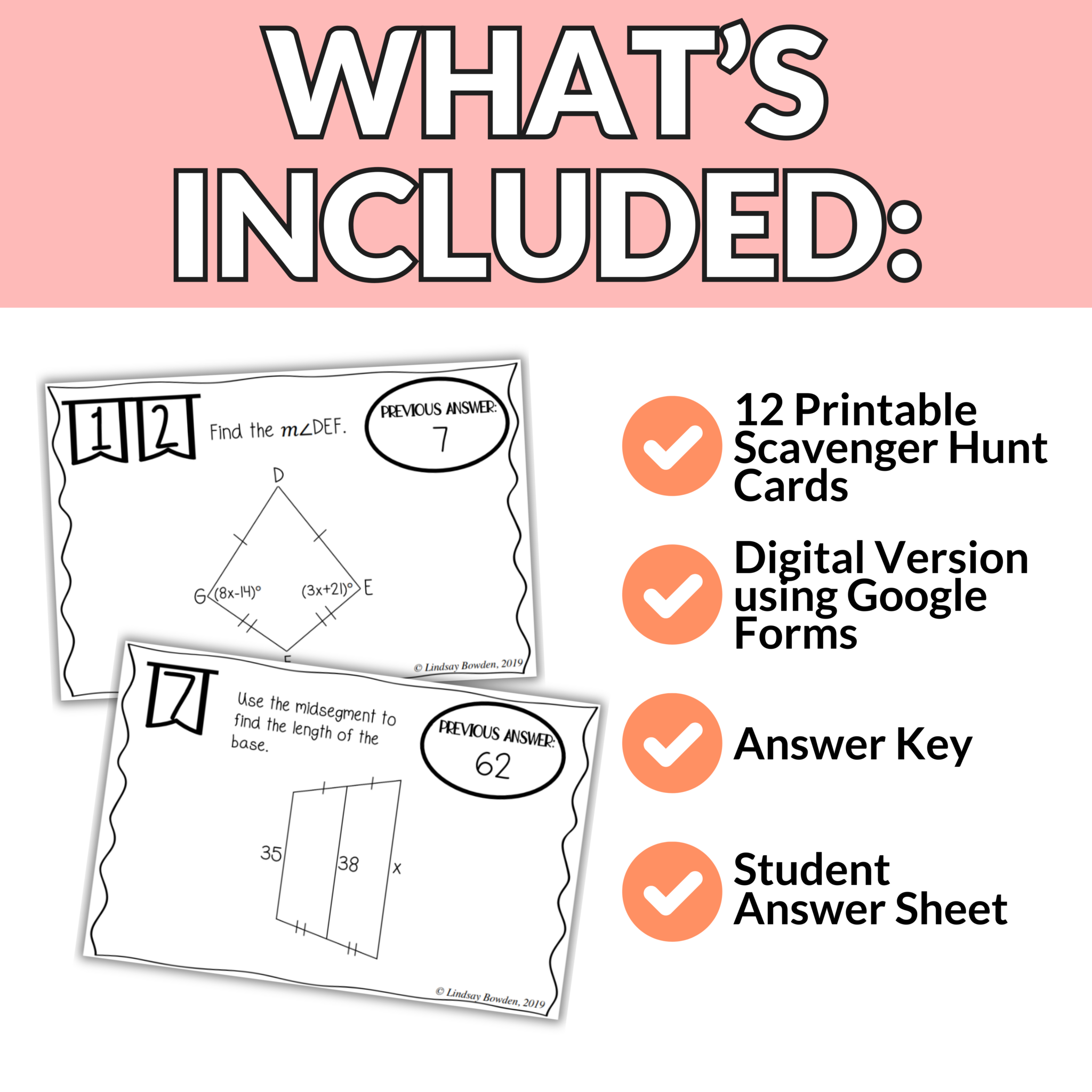 Kites and Trapezoids Scavenger Hunt - Lindsay Bowden