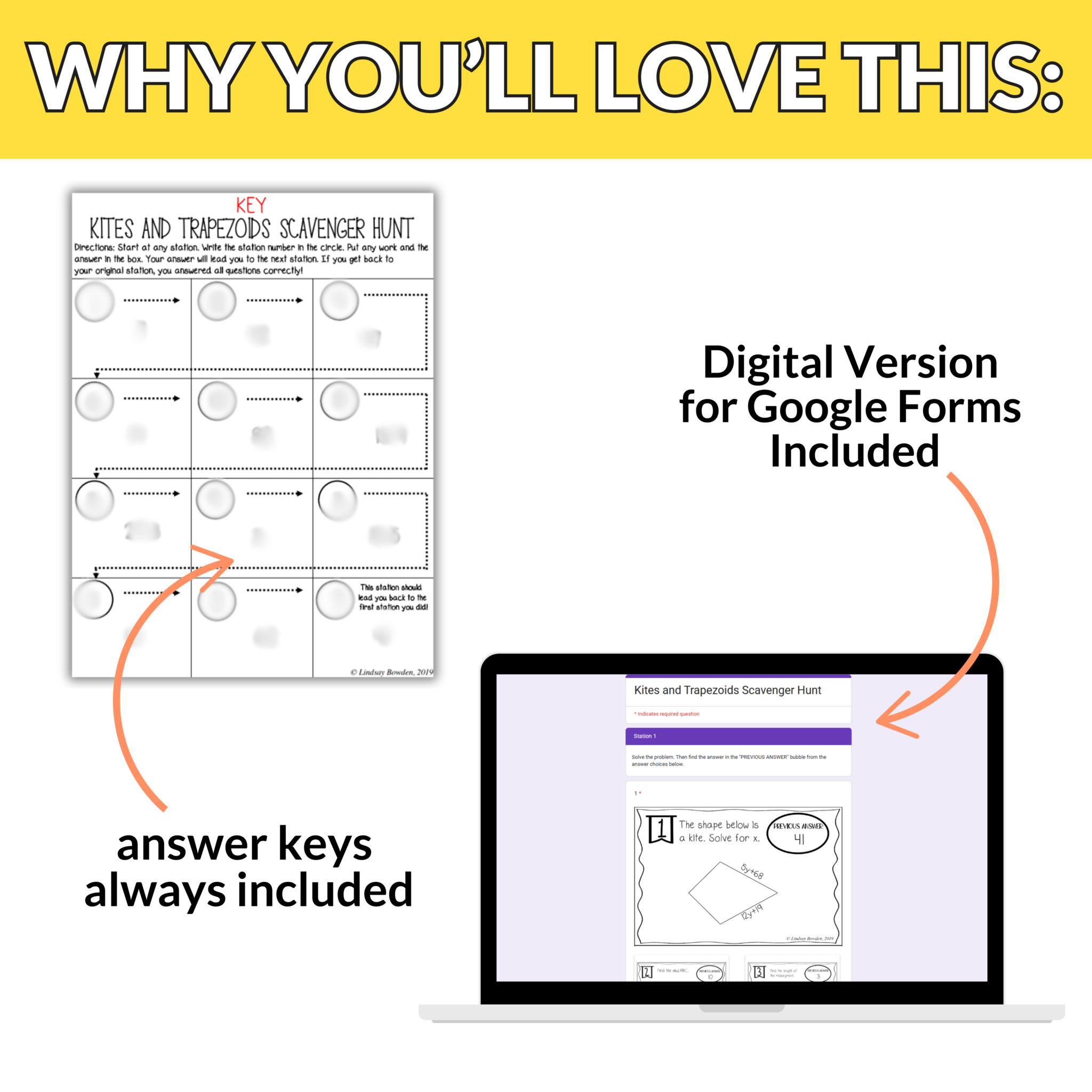 Kites and Trapezoids Scavenger Hunt - Lindsay Bowden
