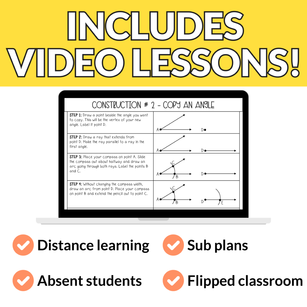 Geometric Constructions Notes and Practice for 9th – 11th Grade ...