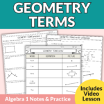 Geometry Terms Guided Notes and Worksheets for 9th – 11th Grade ...