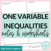 One Variable Inequalities Notes and Worksheets - Lindsay Bowden