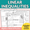 Graphing Linear Inequalities in Different Forms Notes and Worksheets ...