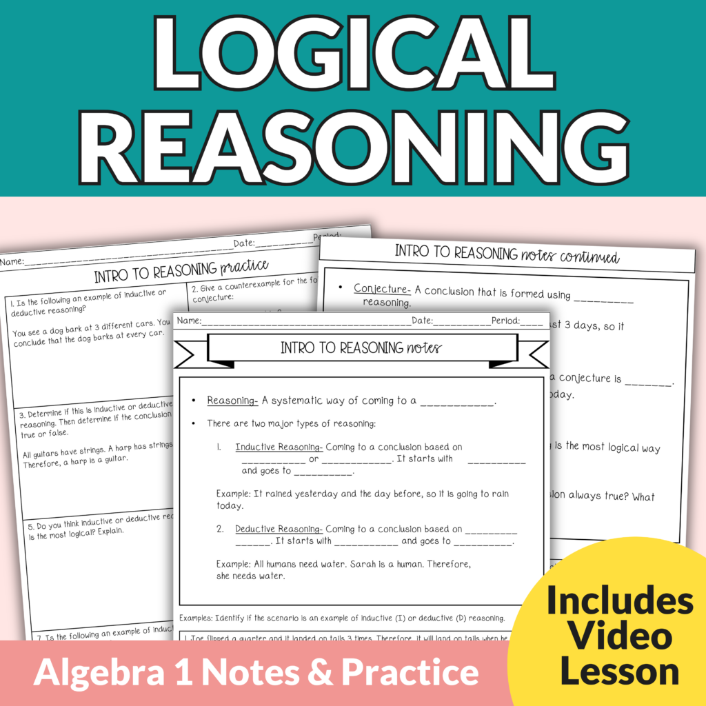Logical Reasoning Guided Notes and Worksheets for 9th – 11th Grade ... Logical Reasoning Guided Notes and Worksheets for 9th – 11th Grade ...