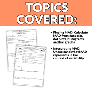 Mean Absolute Deviation Notes and Worksheets - Lindsay Bowden
