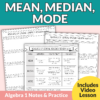 Mean, Median, Mode Notes and Worksheets - Lindsay Bowden