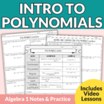 Intro to Adding and Subtracting Polynomials Notes and Worksheets for ...