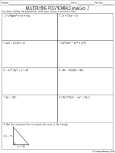 Multiplying Polynomials Notes and Worksheets - Lindsay Bowden