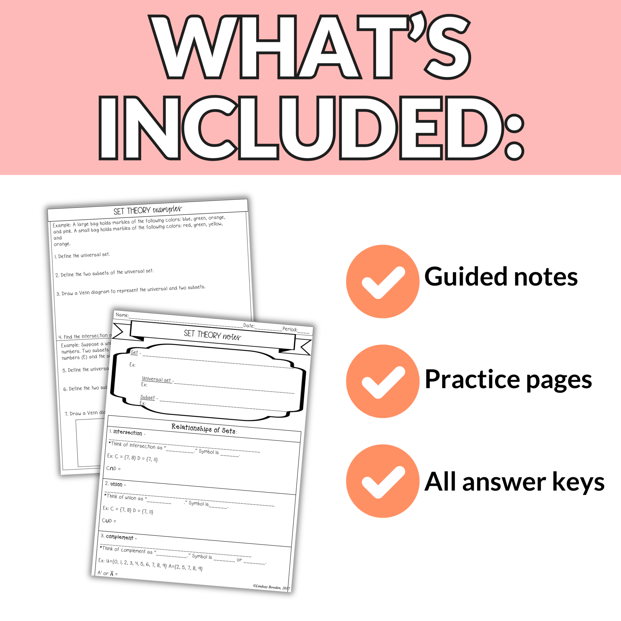 Comprehensive Probability Guided Notes and Worksheets for 9th - 11th ...