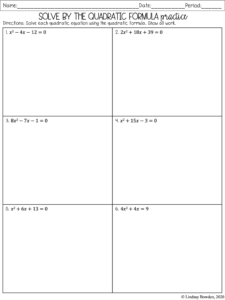 Solving Quadratics Notes and Worksheets - Lindsay Bowden