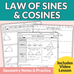 Law of Sines and Cosines, Triangle Area Notes and Worksheets for Grades ...