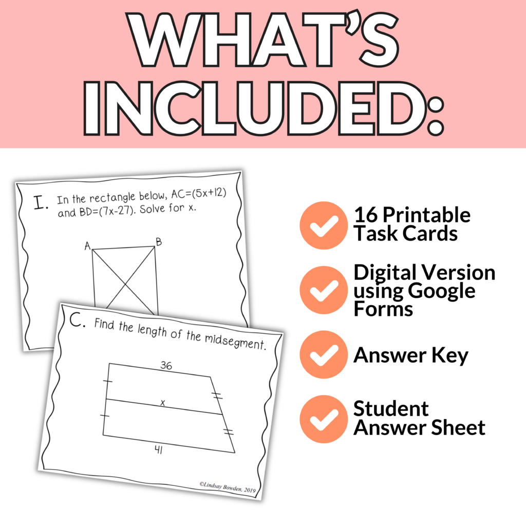 Quadrilaterals Task Cards - Lindsay Bowden