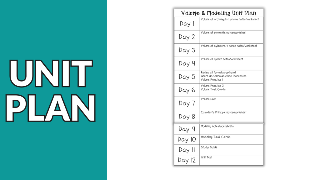 Volume & Modeling Unit (Geometry Unit 8) - Lindsay Bowden