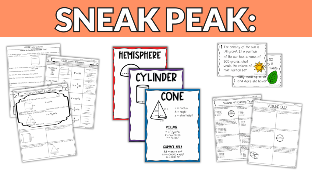 Volume & Modeling Unit (Geometry Unit 8) - Lindsay Bowden