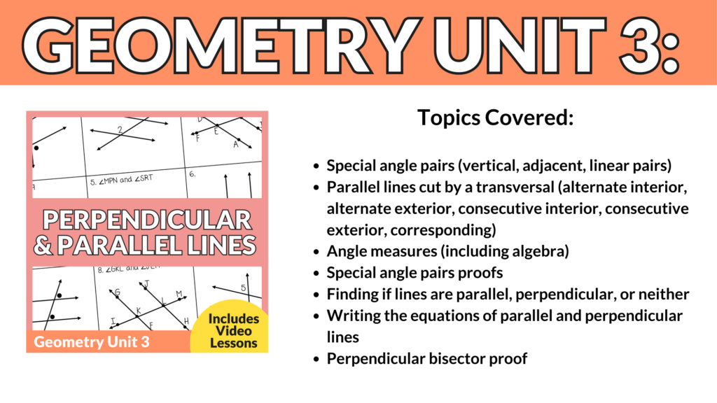 Parallel and Perpendicular Lines Unit (Geometry Unit 3) - Lindsay Bowden