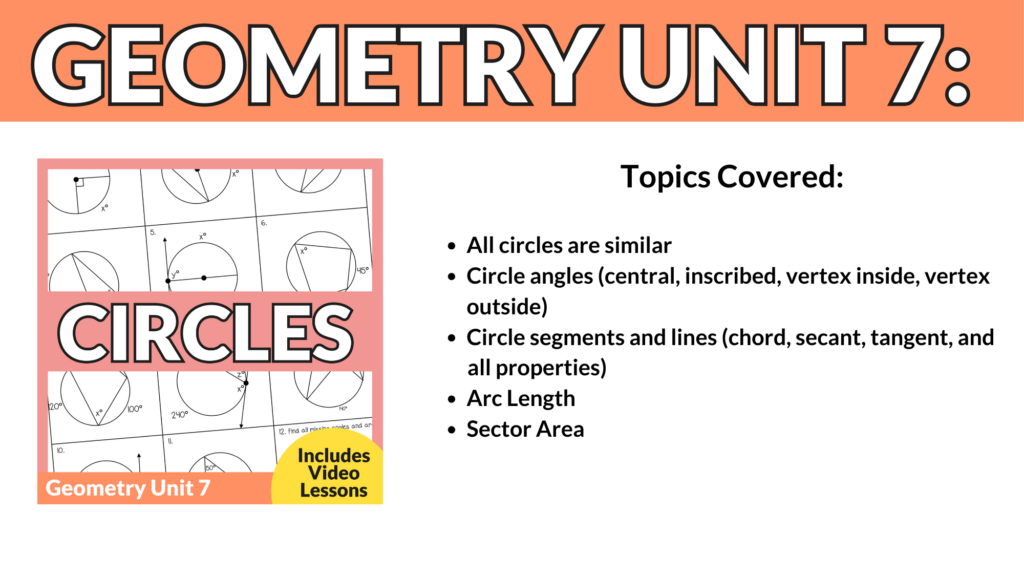 Circles Unit (Geometry Unit 7) - Lindsay Bowden
