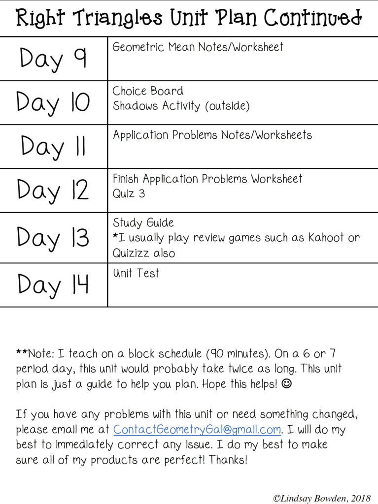 Right Triangles Unit (Geometry Unit 6) - Lindsay Bowden