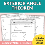 Exterior Angle Theorem Guided Notes and Worksheets for High School ...