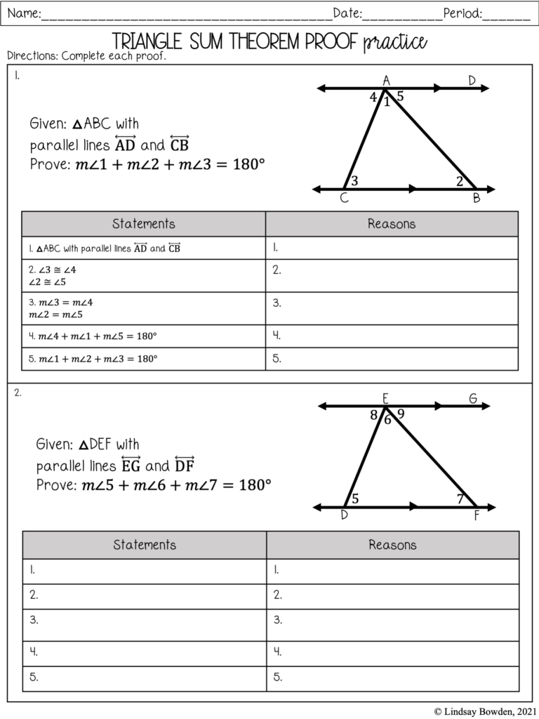 Triangle Sum Theorem Notes And Worksheets Lindsay Bowden Triangle Sum Theorem Notes And Worksheets Lindsay Bowden