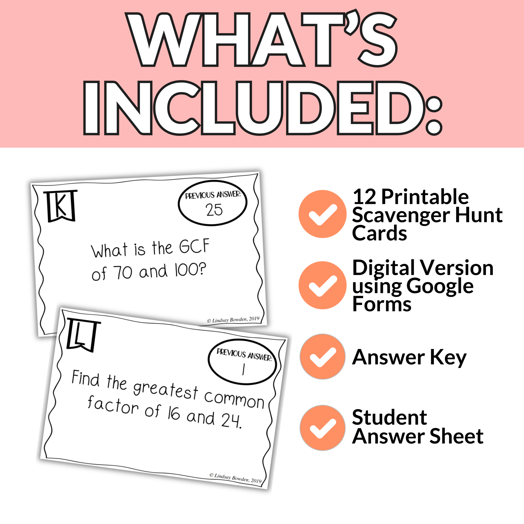 Greatest Common Factor Scavenger Hunt - Lindsay Bowden