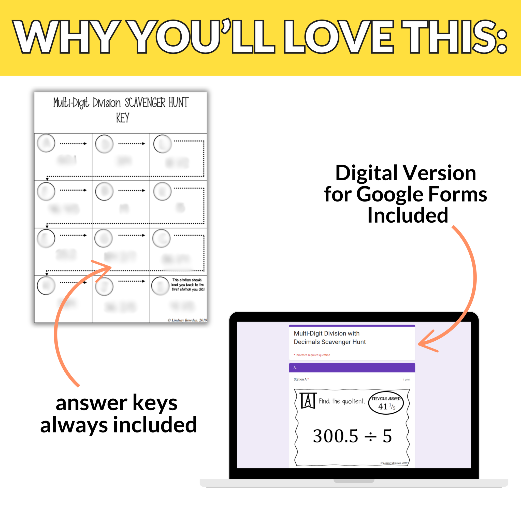 Multi-Digit Division with Decimals Scavenger Hunt - Lindsay Bowden