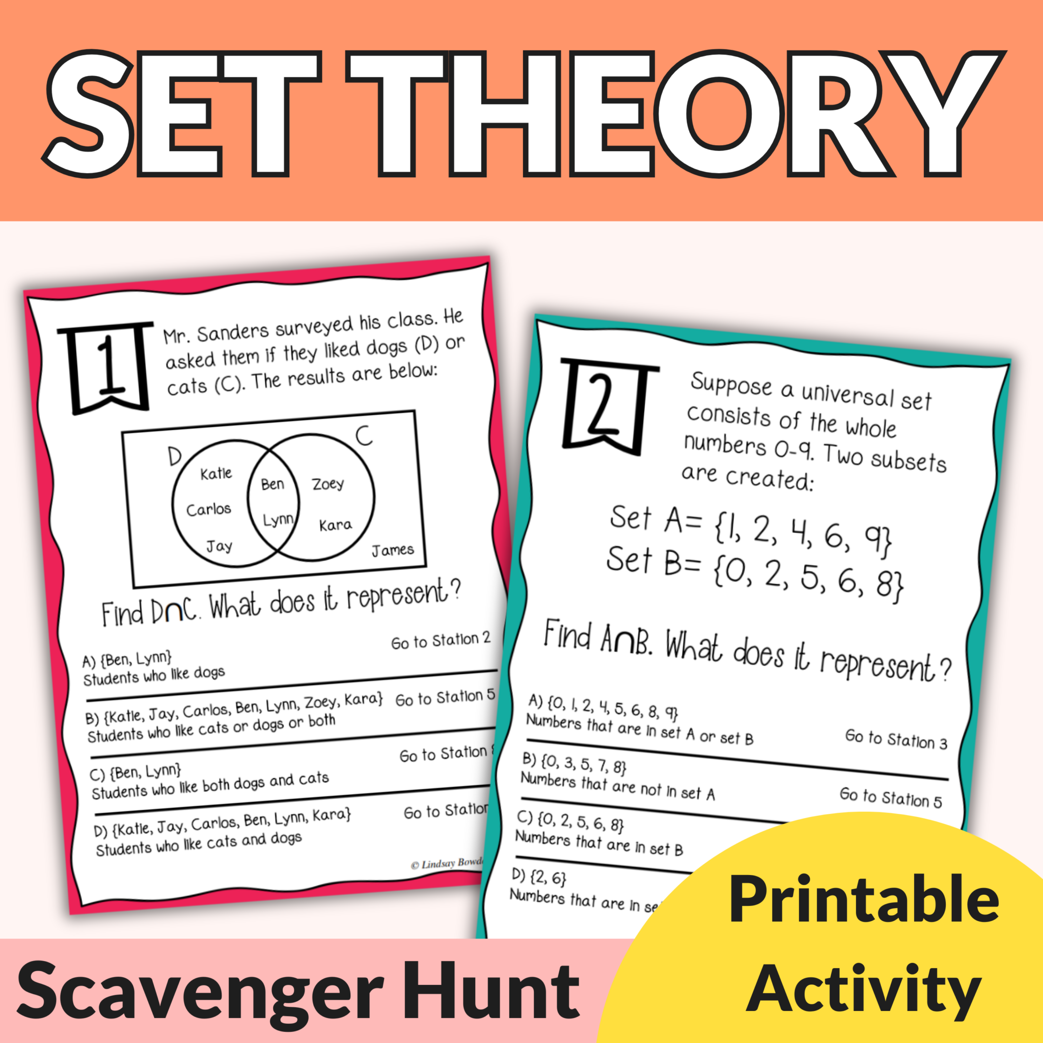 Completing the Square Scavenger Hunt - Lindsay Bowden