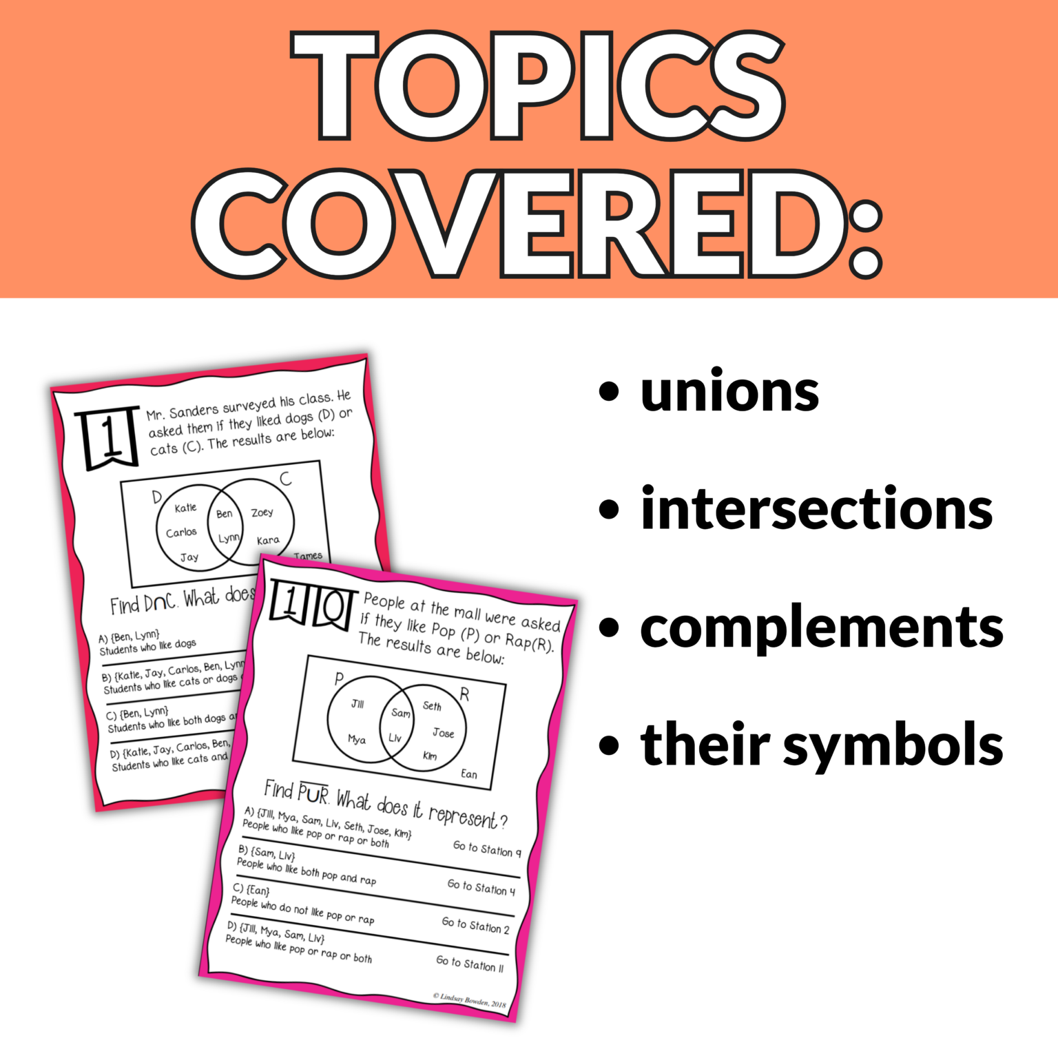 Set Theory Scavenger Hunt - Lindsay Bowden