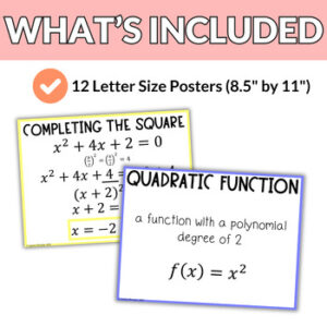 Solving and Graphing Quadratics Posters | Algebra 1 Anchor Charts ...