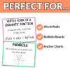 Solving and Graphing Quadratics Posters | Algebra 1 Anchor Charts ...
