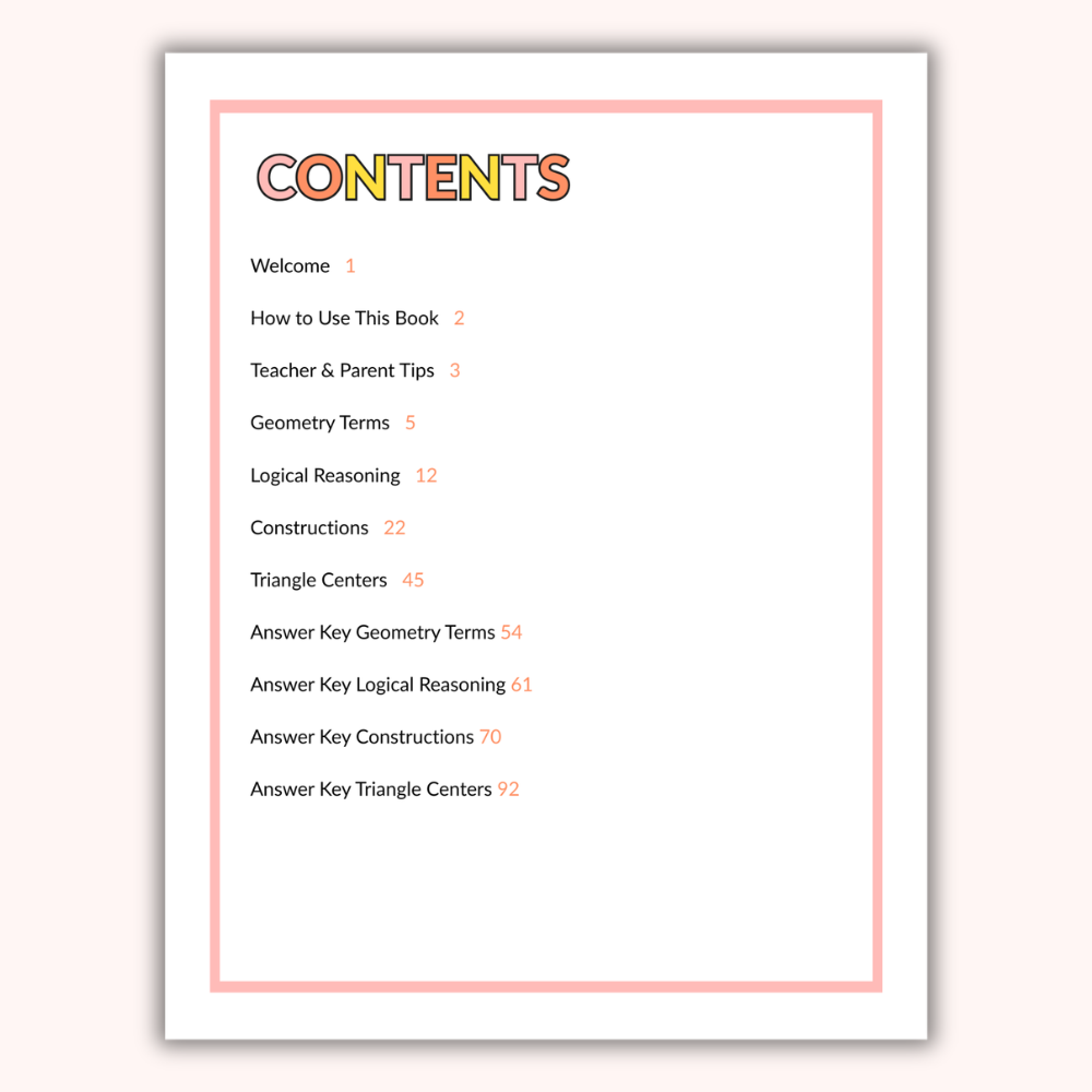 Introduction to Geometry Workbook: Geometry Terms, Logical Reasoning ...